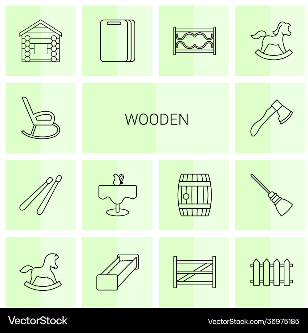 Wooden icons Royalty Free Vector Image - VectorStock