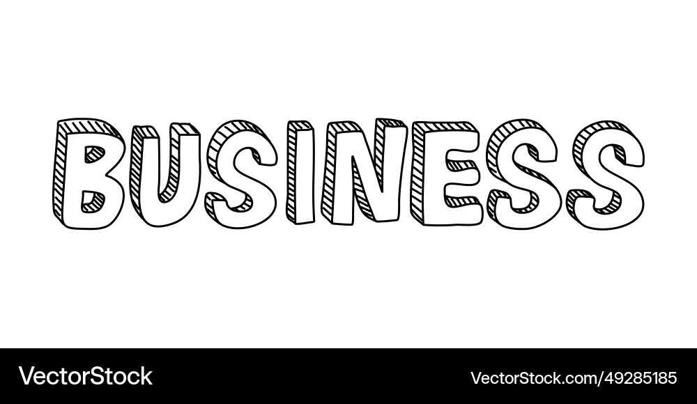 Word business hand drawn lettering Royalty Free Vector Image