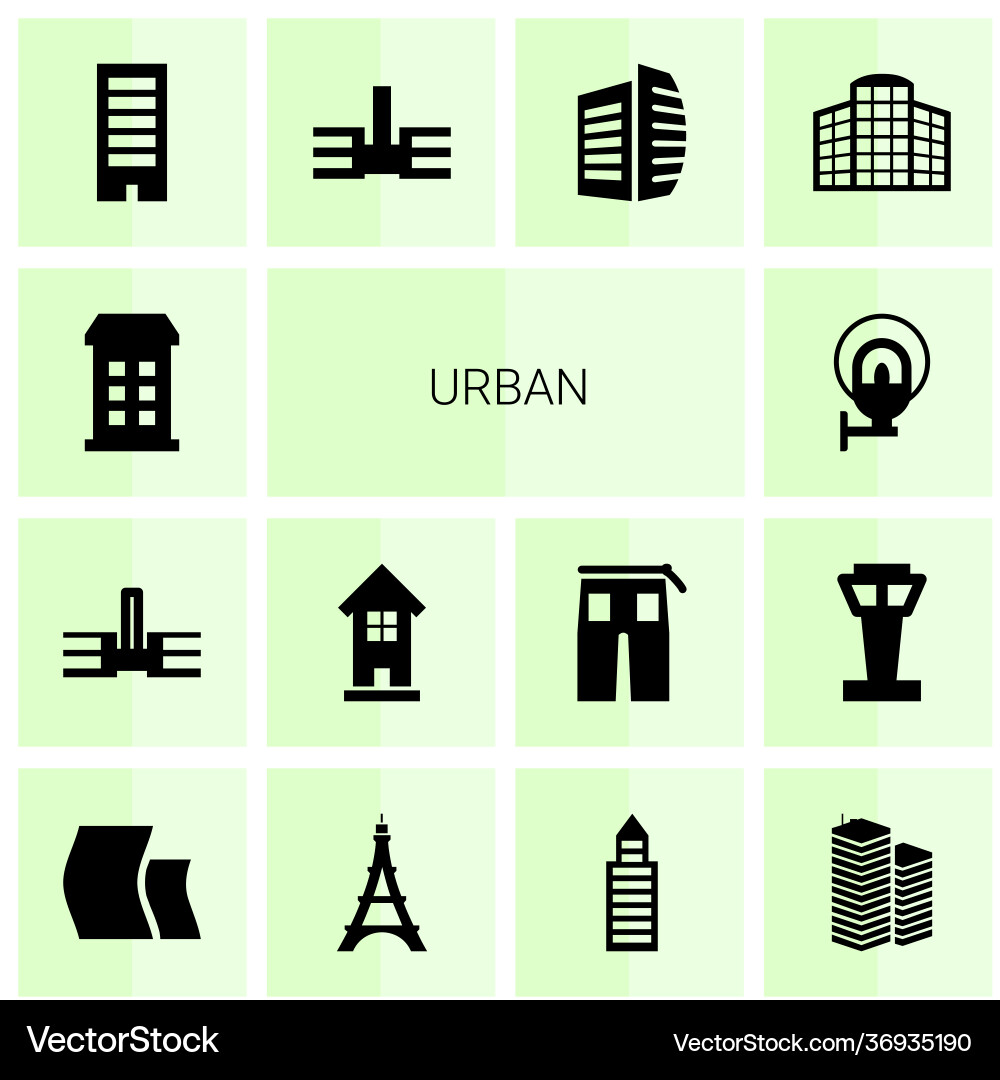 14 urban icons Royalty Free Vector Image - VectorStock