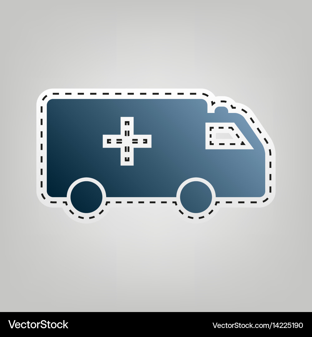 Ambulance sign blue icon Royalty Free Vector Image