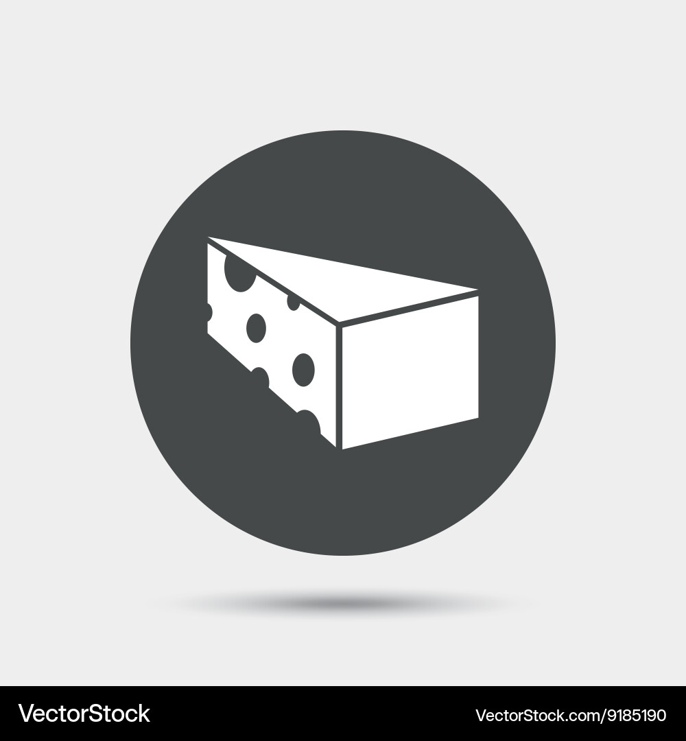 Cheese sign icon slice of Royalty Free Vector Image