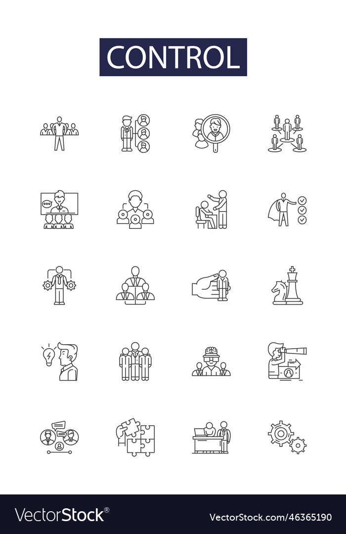 Control line icons and signs rule command Vector Image