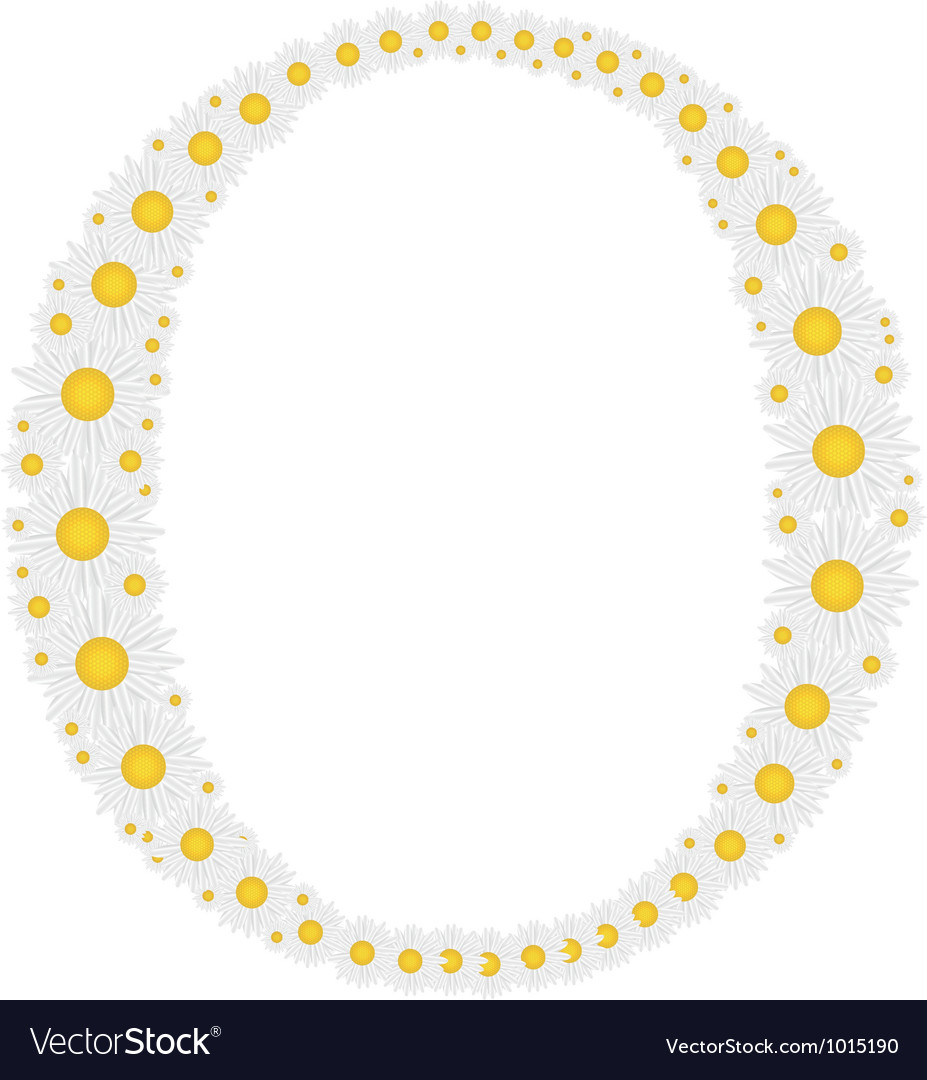 Flower alphabet from white daisies Royalty Free Vector Image