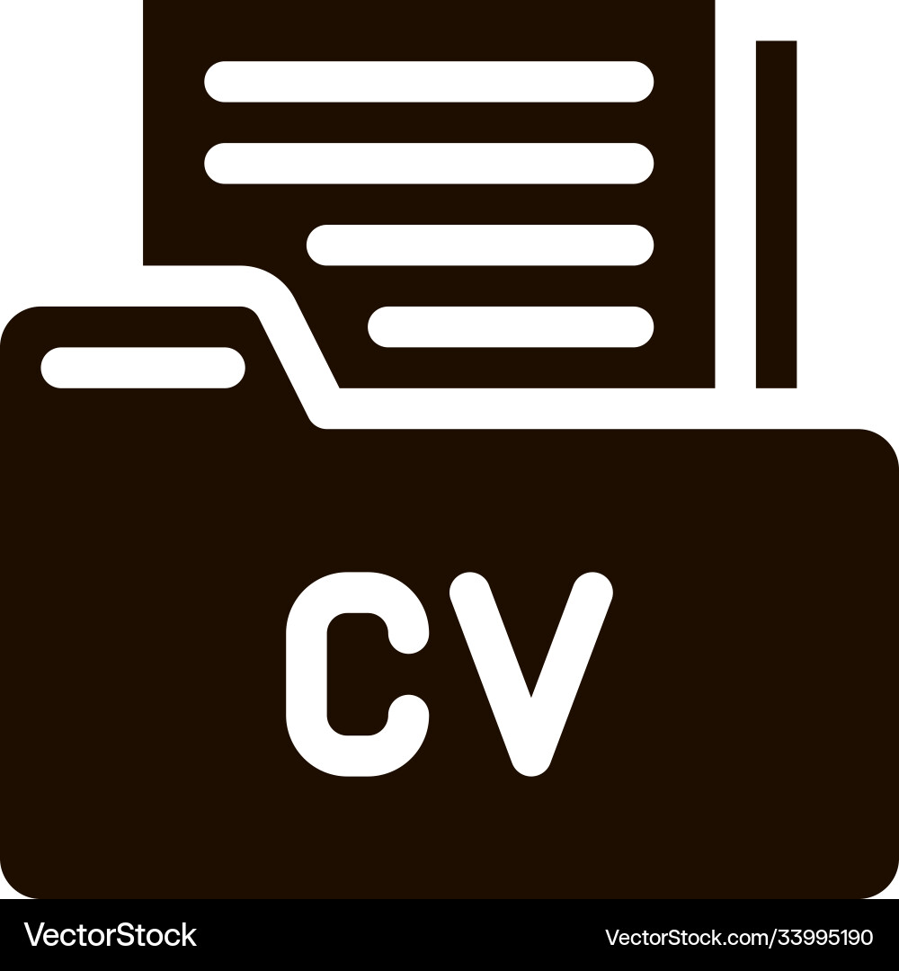 Folder with curriculum vitae cv job hunting Vector Image