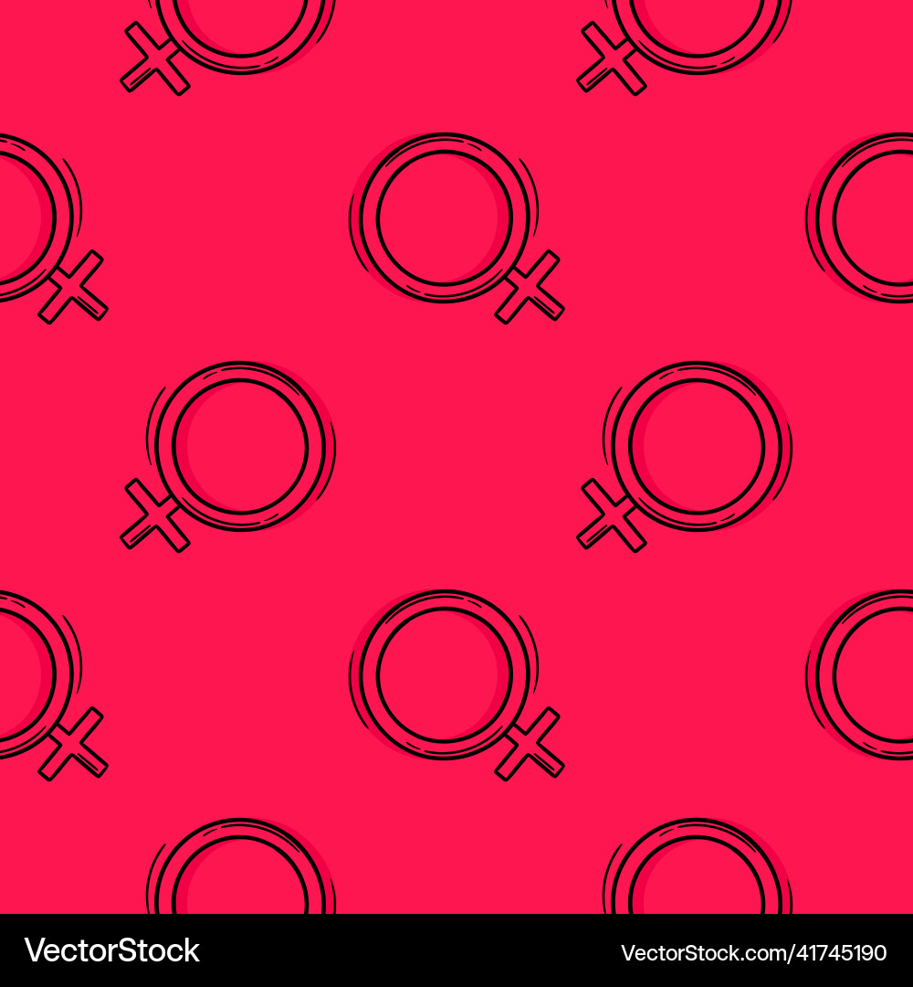 Hand drawn seamless pattern female gender symbol Vector Image
