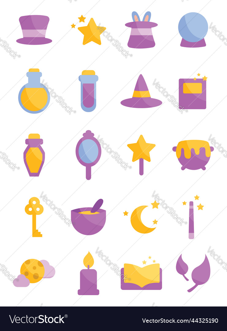 Magic set icon pack on a white background Vector Image
