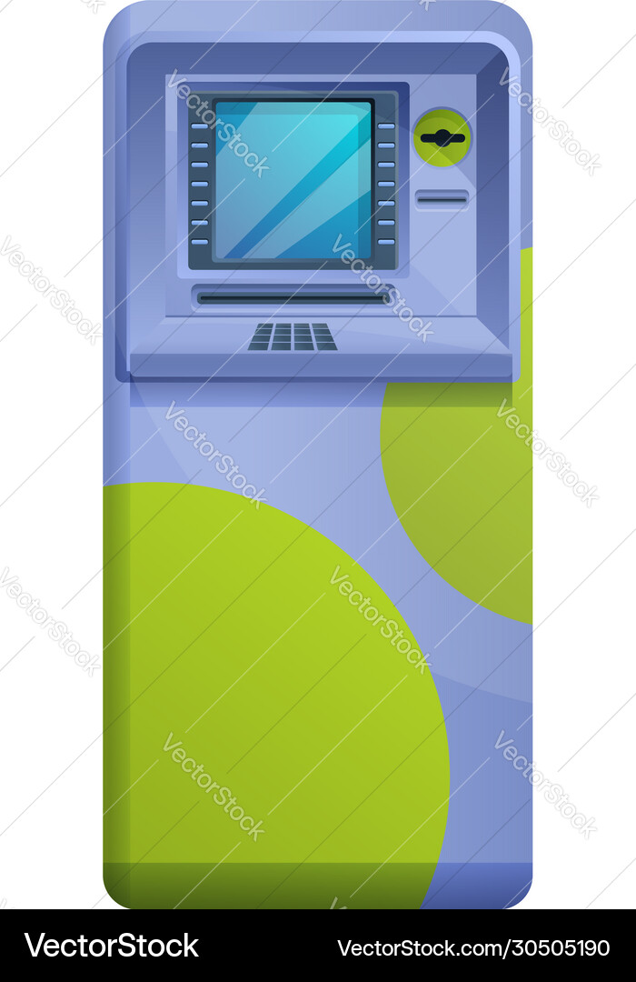 Modern atm machine icon cartoon style Royalty Free Vector