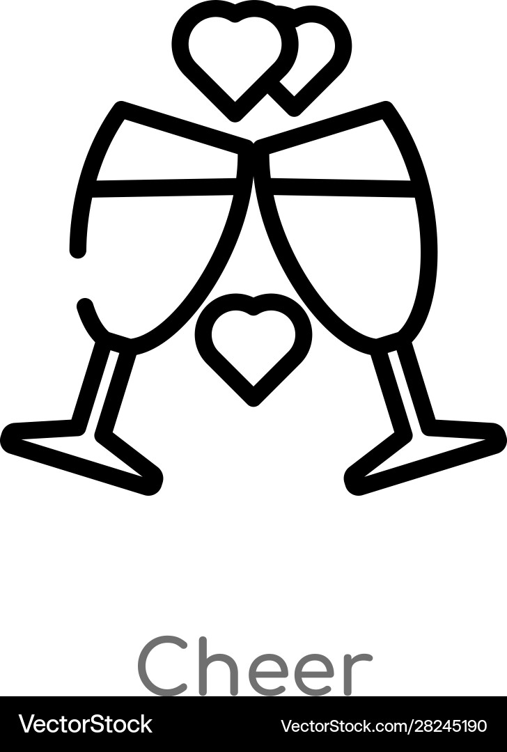 Outline cheer icon isolated black simple line Vector Image