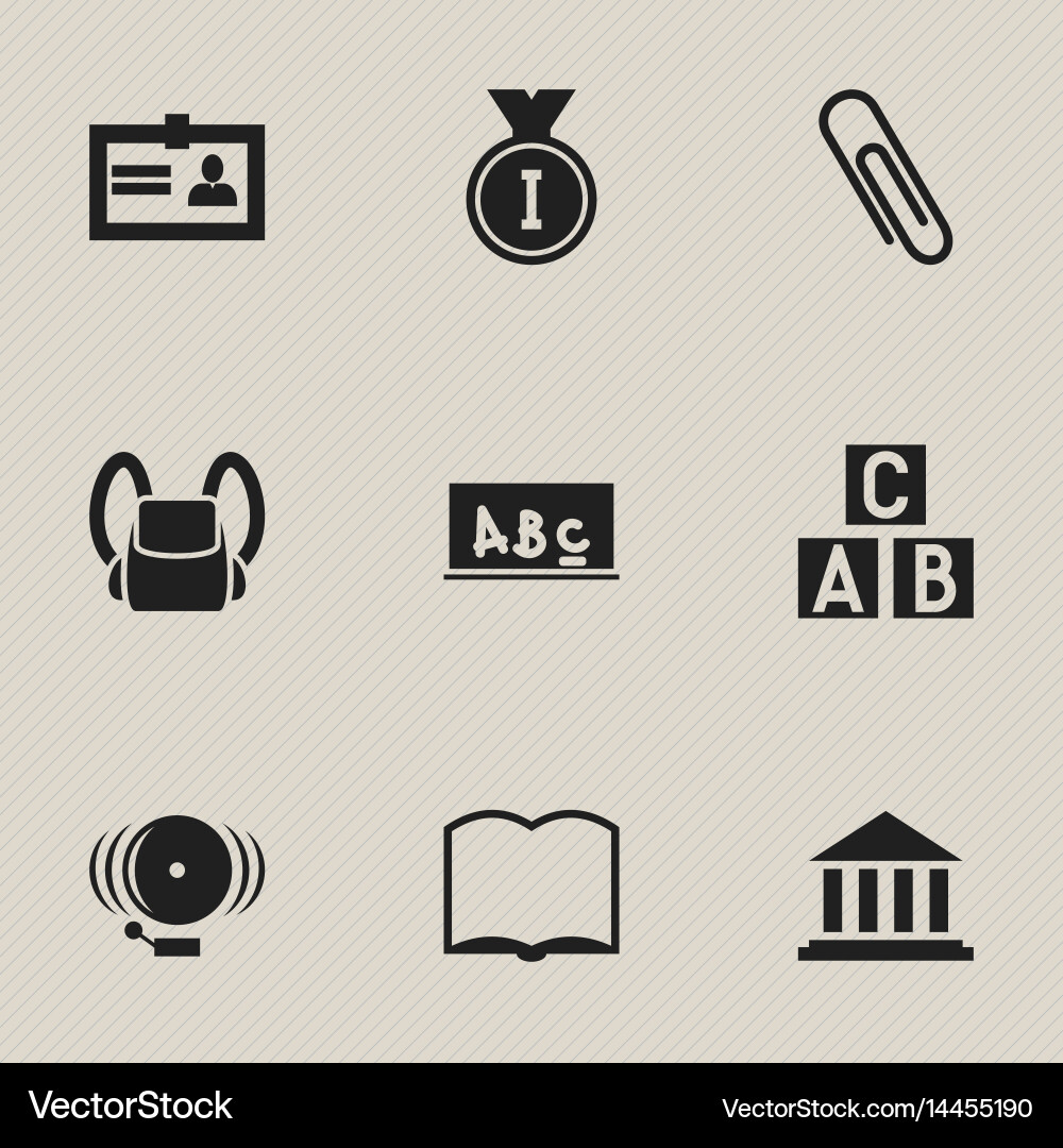 Set of 9 editable university icons includes Vector Image