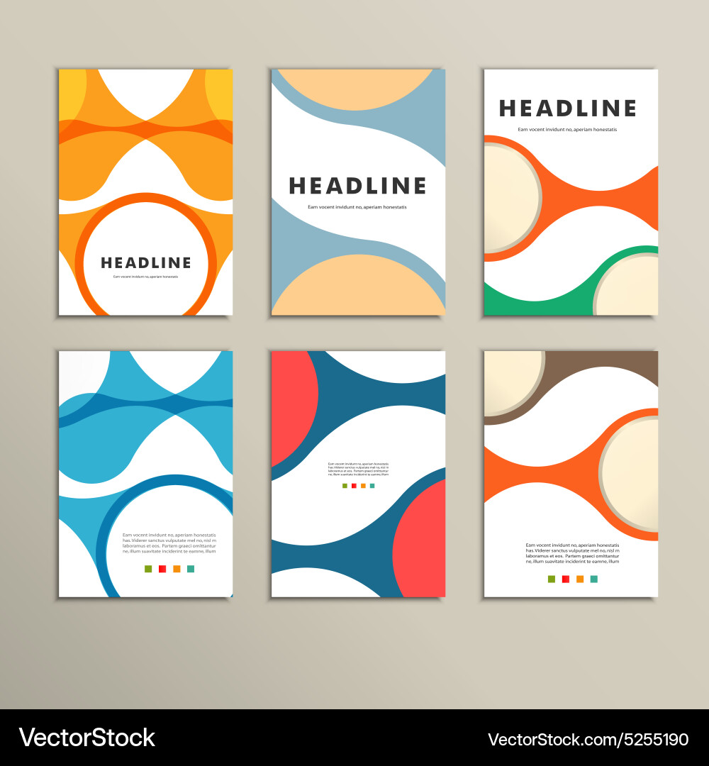 Set of covers with abstract figures Royalty Free Vector