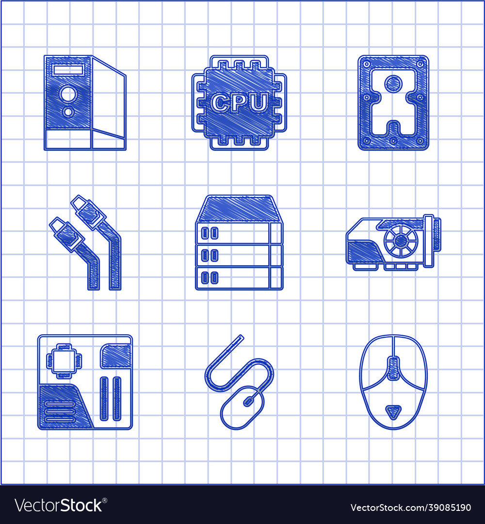 Set server data web hosting computer mouse Vector Image Set server data web hosting computer mouse Vector Image