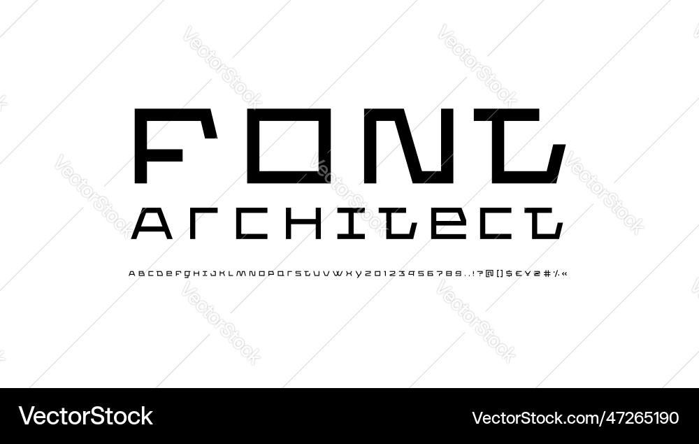 Tech thin font futuristic trendy modern alphabet Vector Image
