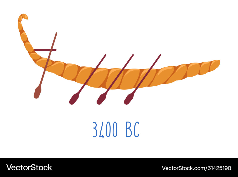 Wooden ship old times before christ Royalty Free Vector