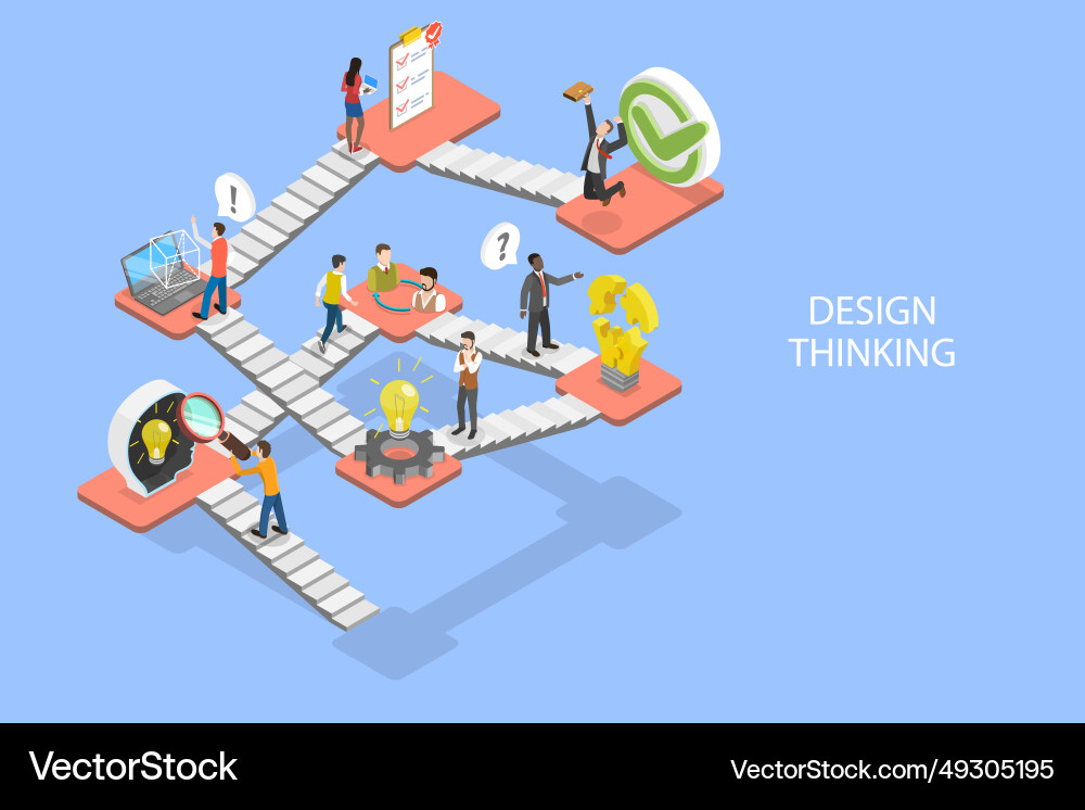 3d isometric flat of design Royalty Free Vector Image