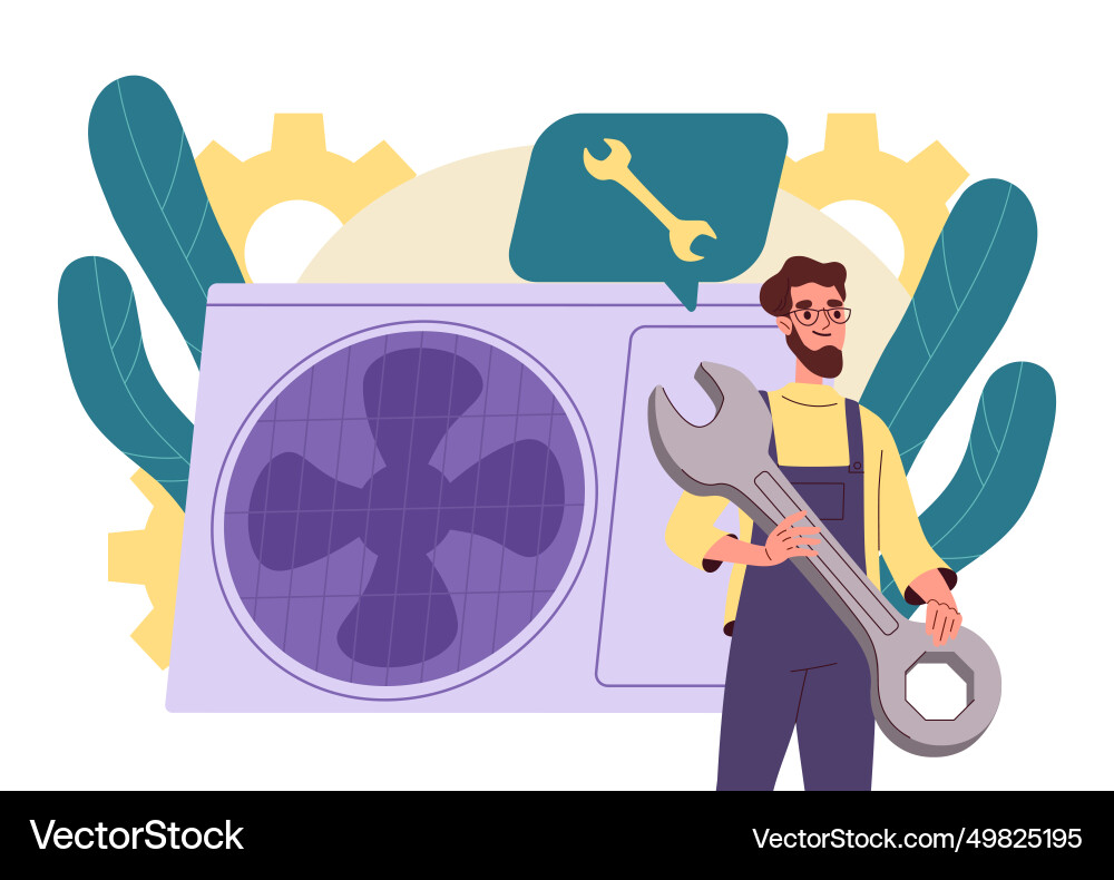 Air conditioner repair concept Royalty Free Vector Image