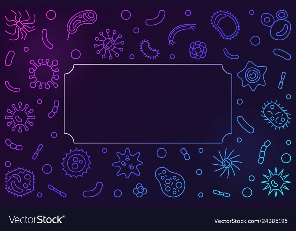 Bacteria And Viruses Colored Background Royalty Free Vector
