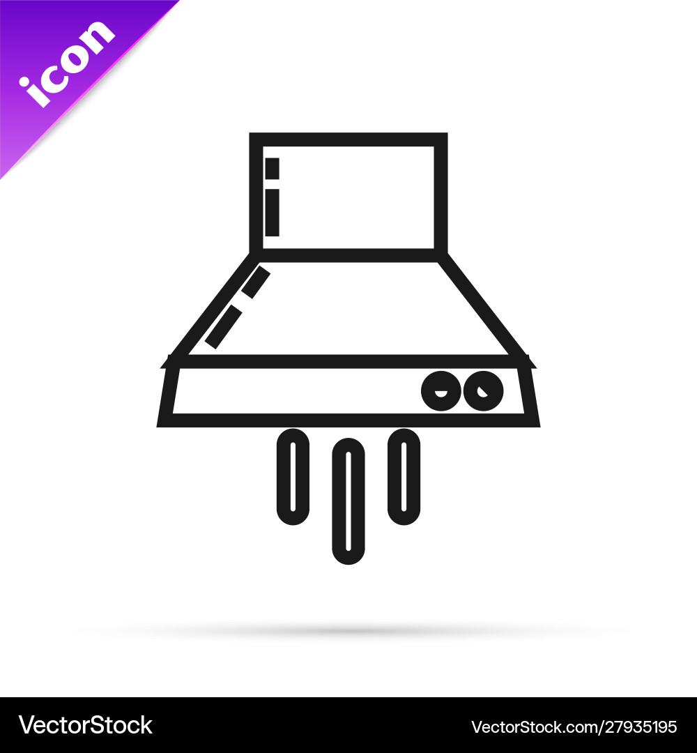 Black line kitchen extractor fan icon isolated Vector Image