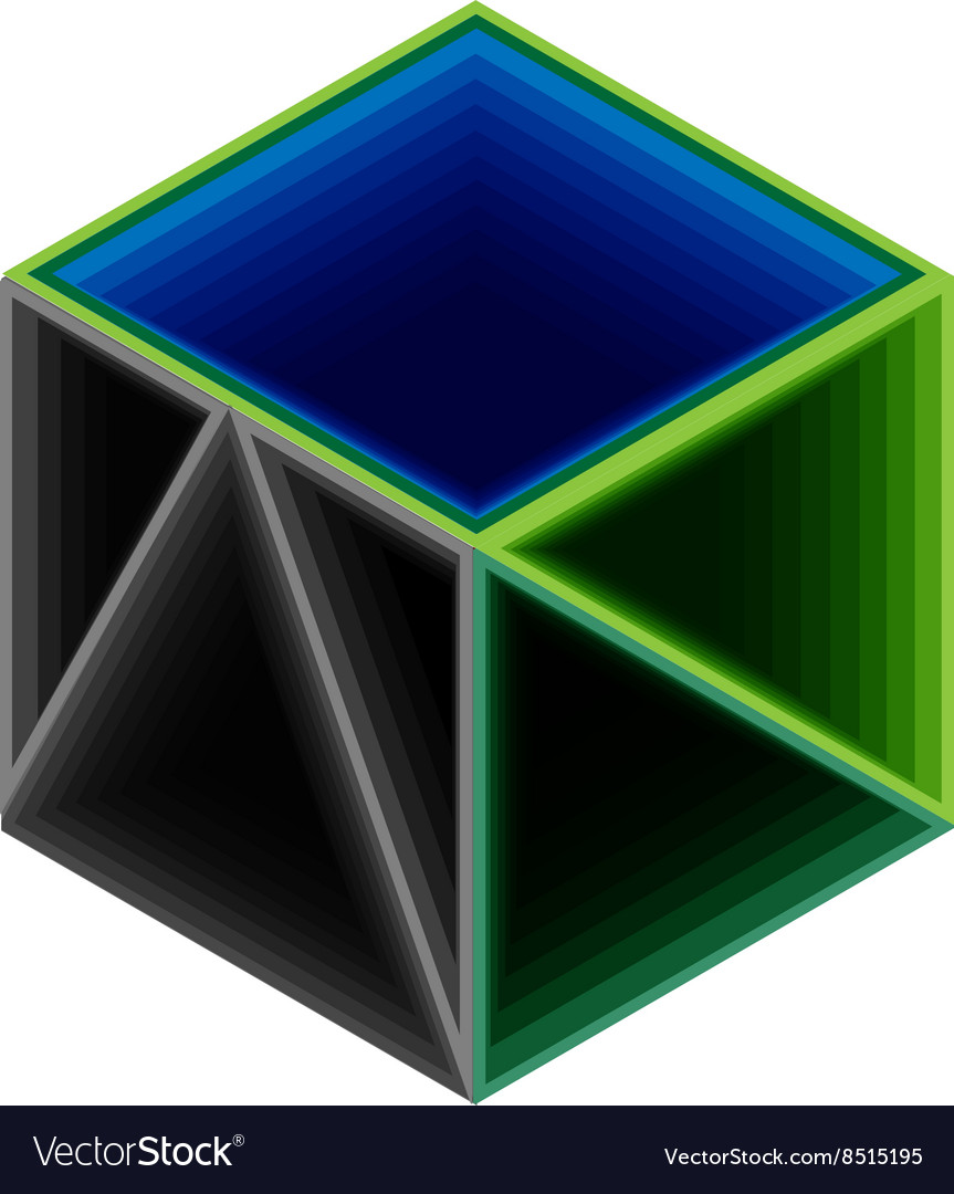 Blocks cube Royalty Free Vector Image - VectorStock