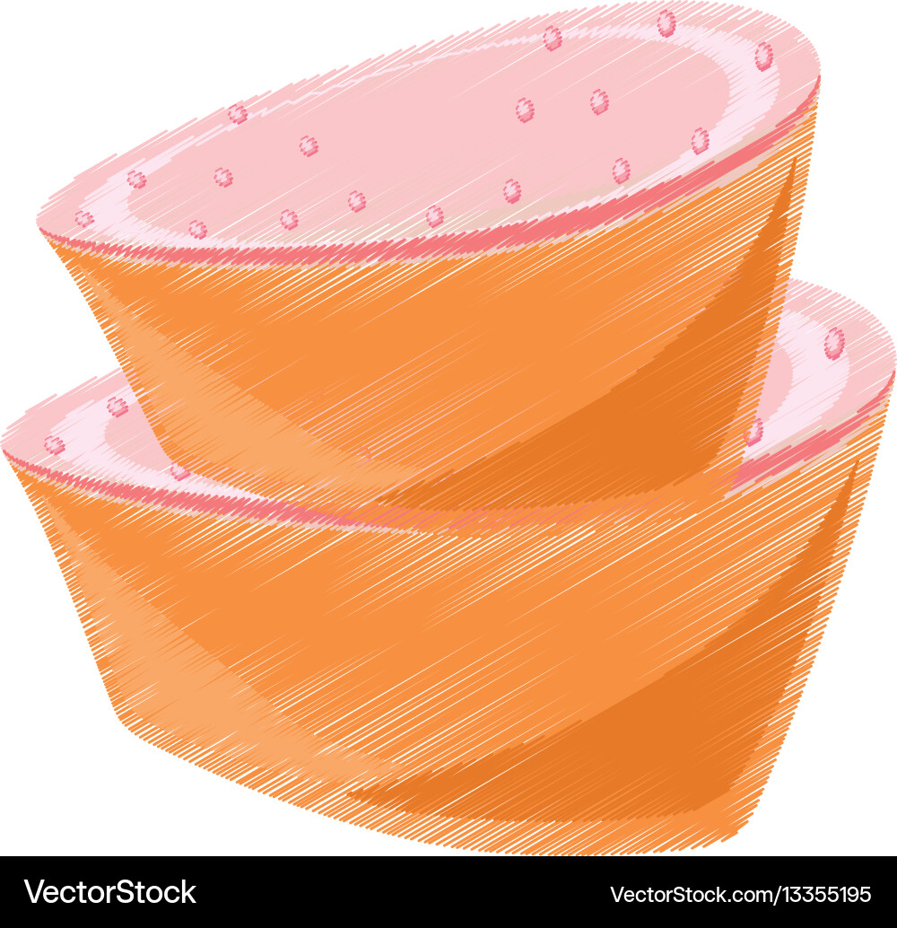 Drawing sponge cake pastry sweet Royalty Free Vector Image