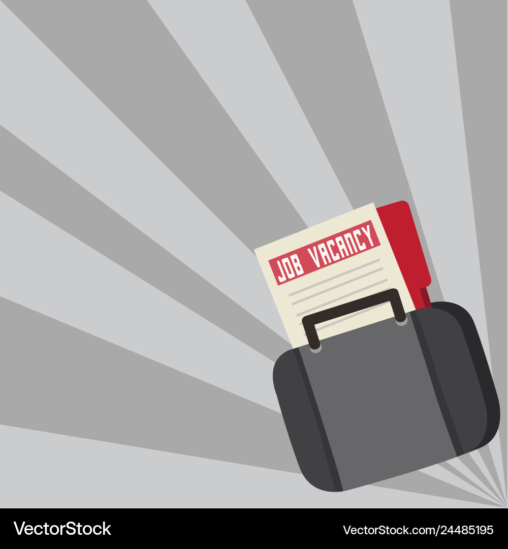 Job seeker vacancy file and folder inside a bag Vector Image