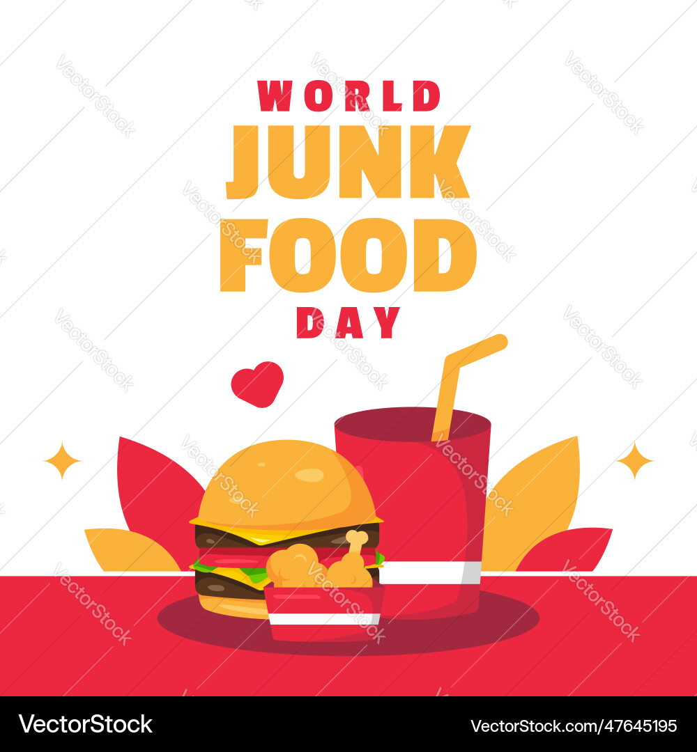 Junk food day flat event Royalty Free Vector Image