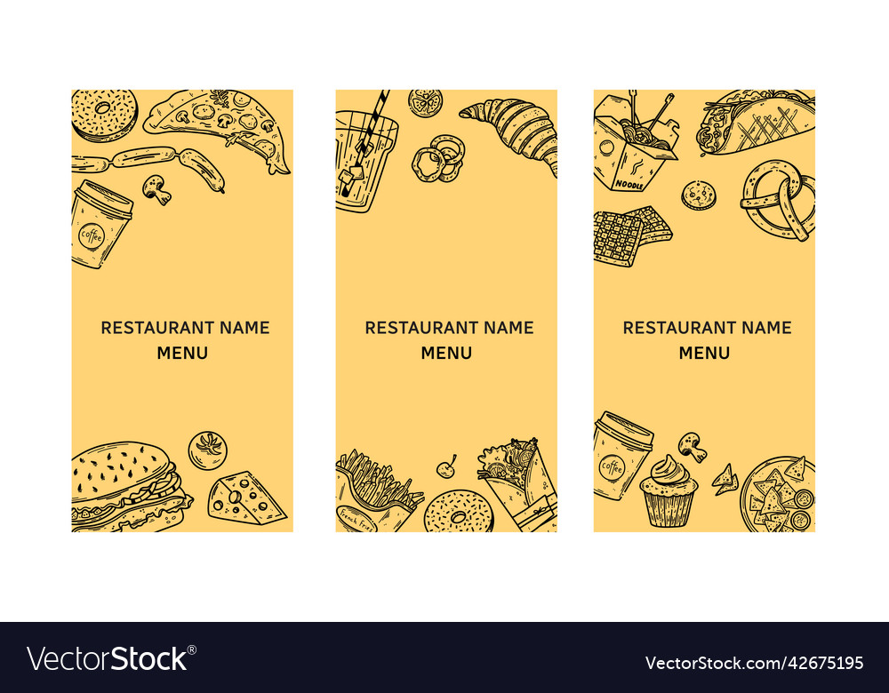 Menu fast food cafe restaurant design template Vector Image