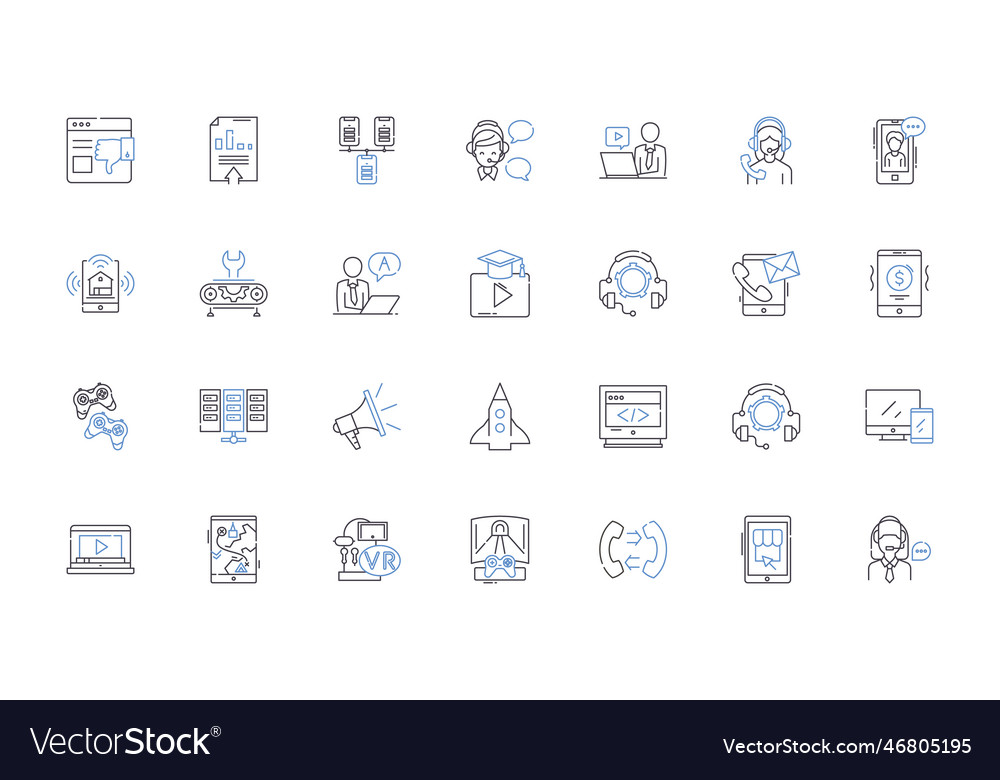 Mobile devices line icons collection smartph Vector Image Mobile devices line icons collection smartph Vector Image