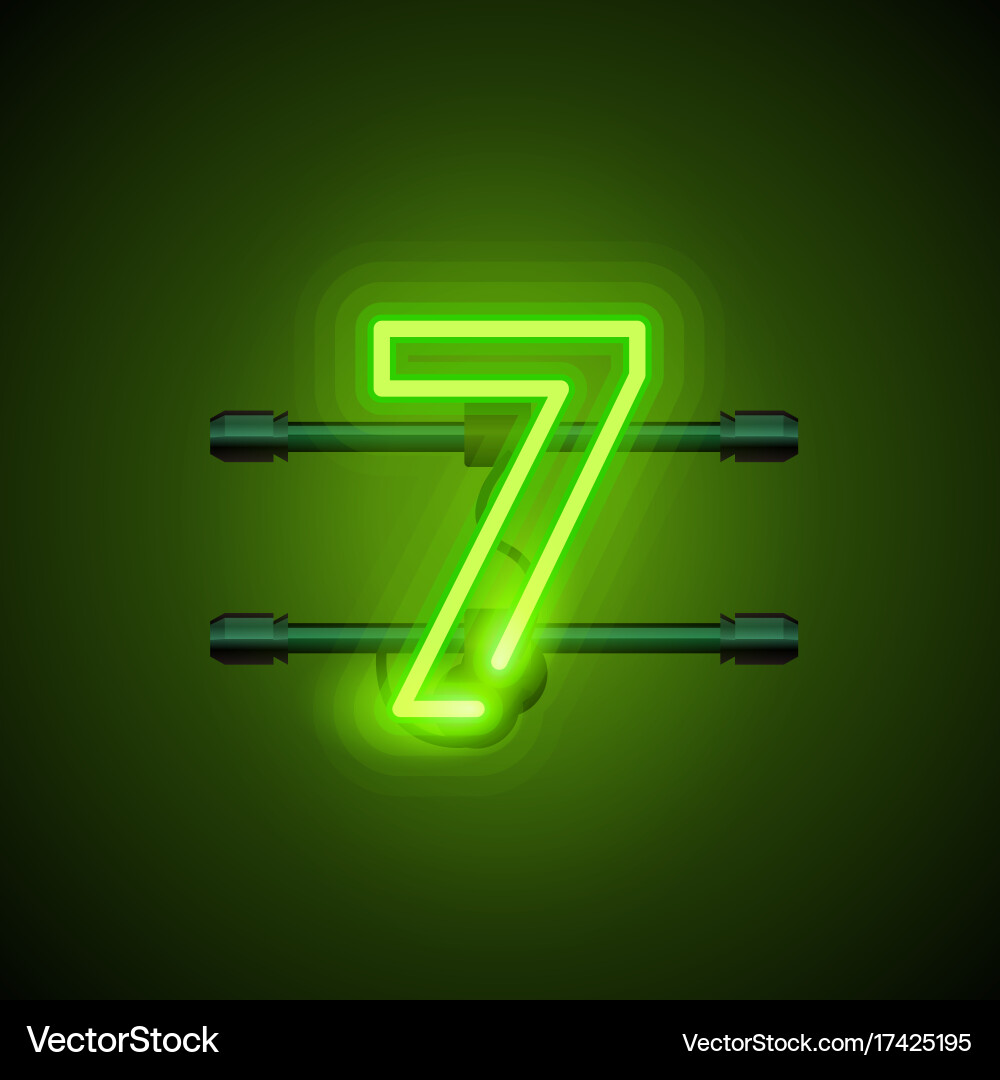 Neon Number 7 Sign Royalty Free Vector Image - VectorStock
