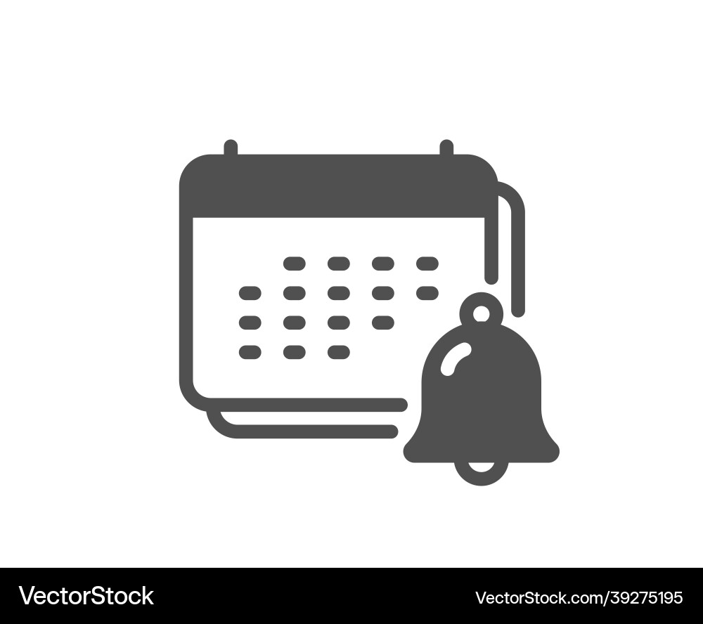 Notification bell icon calendar sign Royalty Free Vector