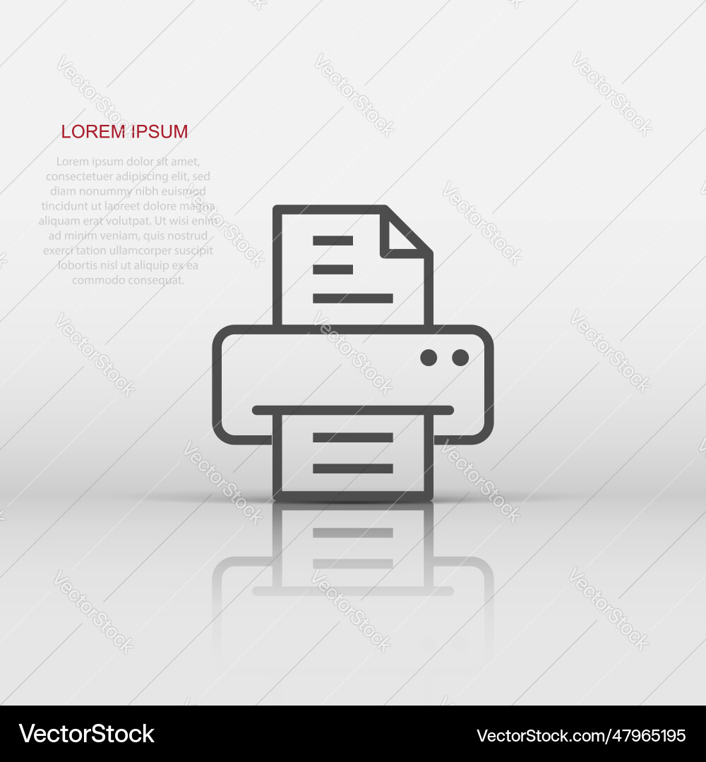 Office printer icon in flat style fax on white Vector Image