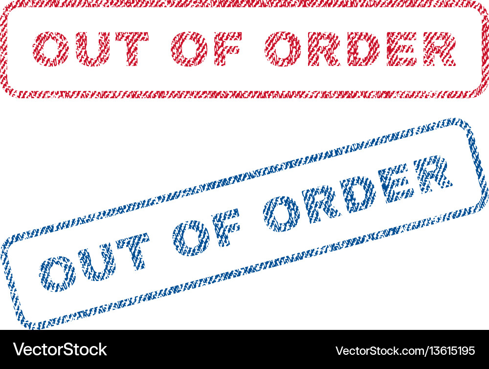 Out order textile stamps Royalty Free Vector Image
