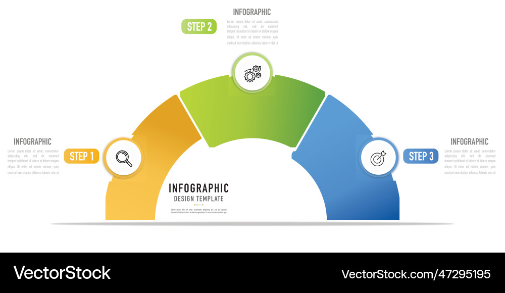 Semicircular or pie chart infographic for business