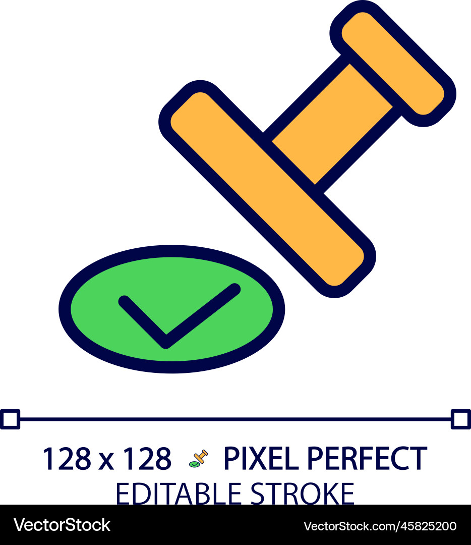 Approval stamp pixel perfect rgb color icon Vector Image