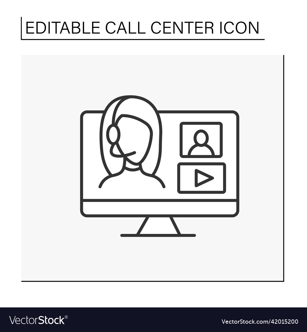 Client support line icon Royalty Free Vector Image