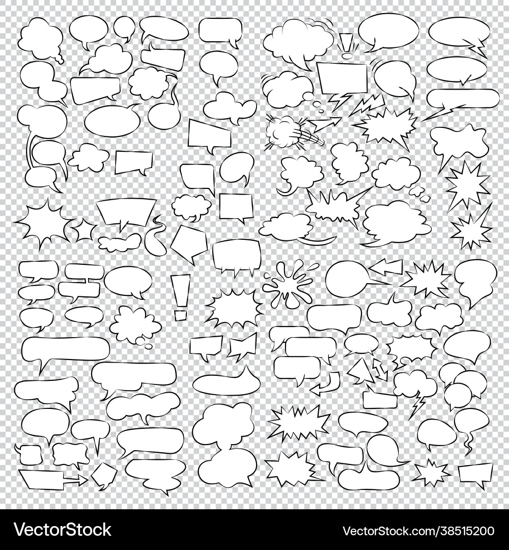 Comic bubble speech balloons cartoon Royalty Free Vector