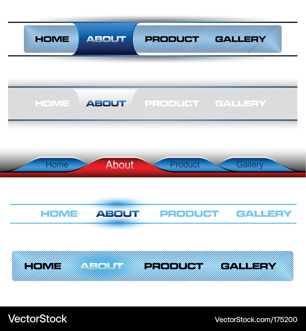 Editable website buttons Royalty Free Vector Image