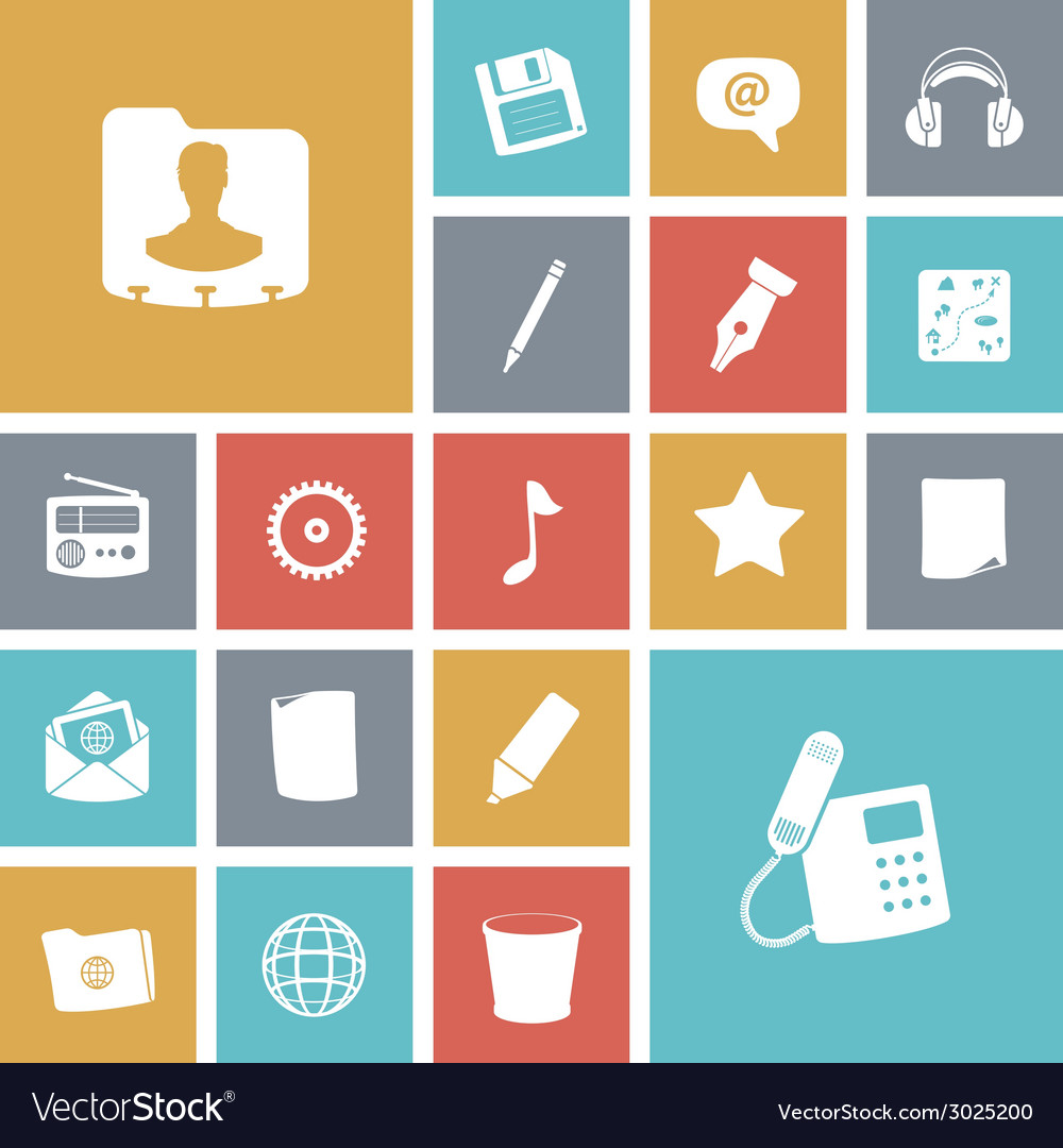 Flat design icons for user interface Royalty Free Vector