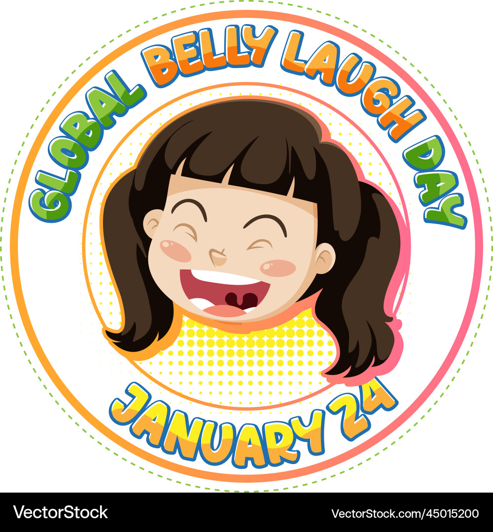 Global belly laugh day banner design Royalty Free Vector