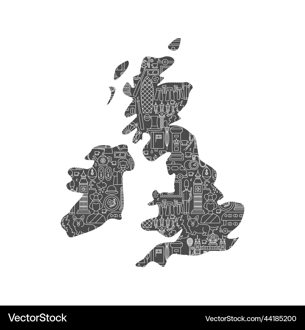 Great britain country line concept Royalty Free Vector Image