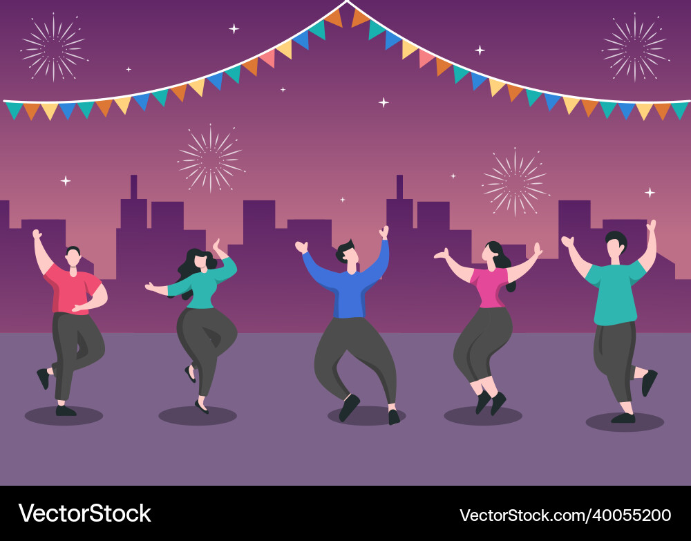 Happy carnival celebration background people Vector Image