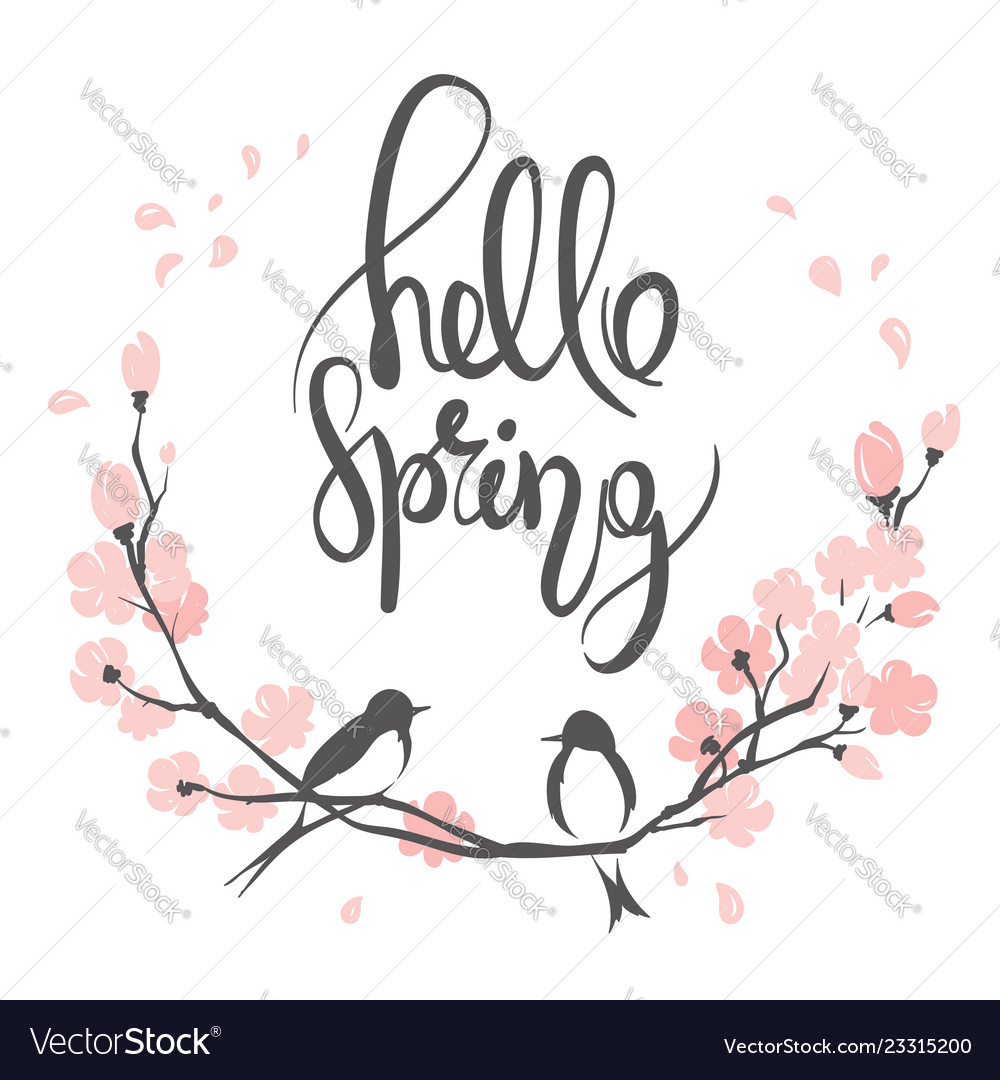 Hello spring Royalty Free Vector Image - VectorStock
