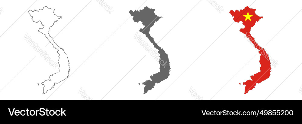 Highly detailed vietnam map with borders isolated Vector Image
