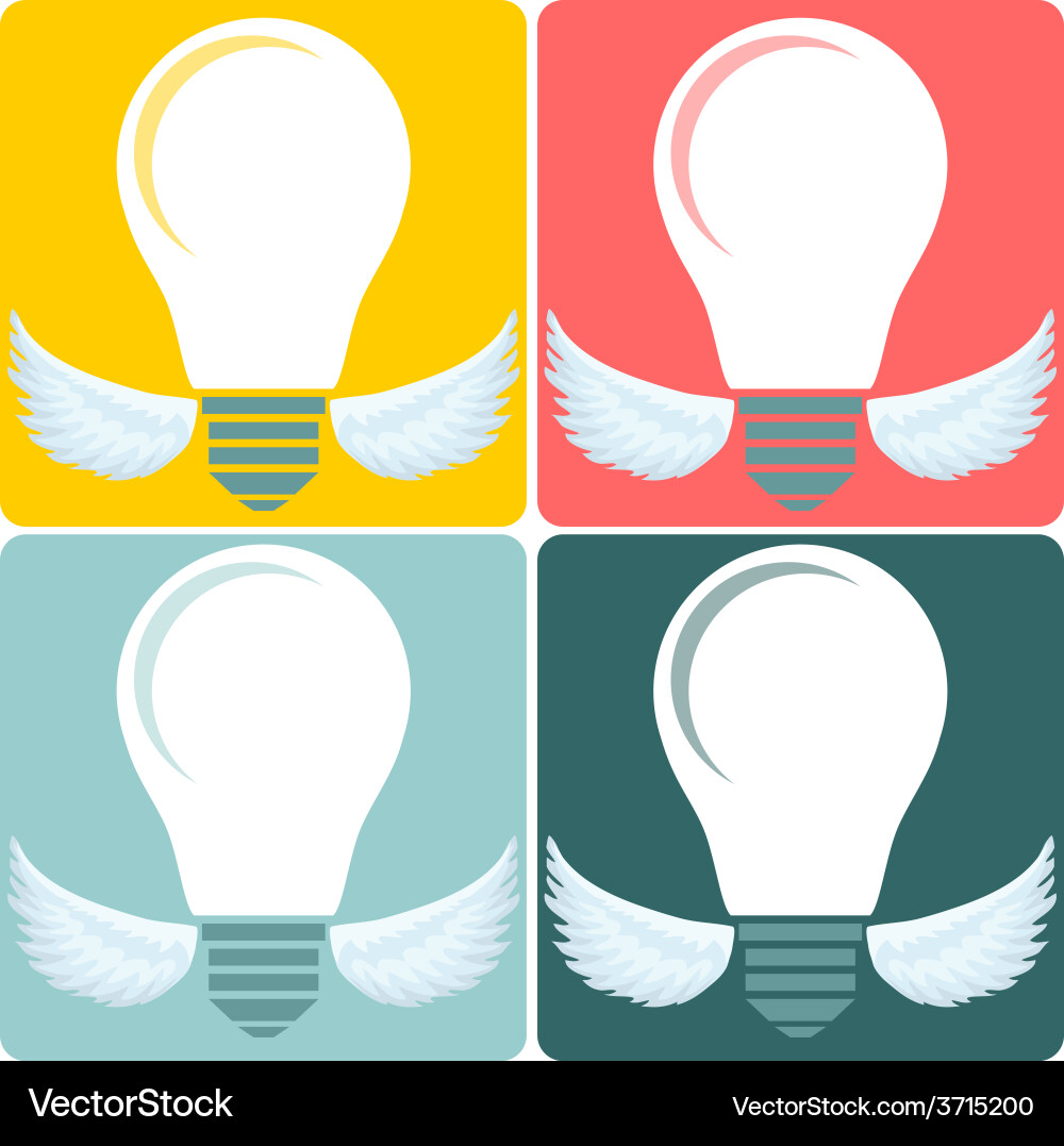 Icon set light bulb lamp as emblem or logo Vector Image