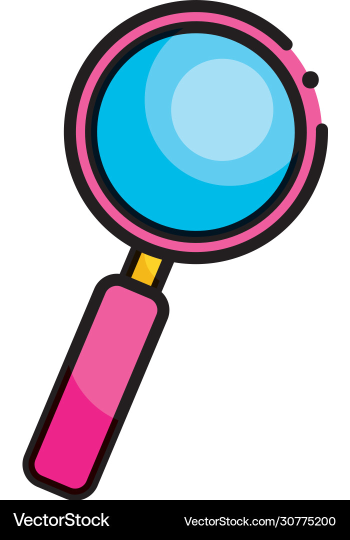 Magnifying glass icon line color style Royalty Free Vector