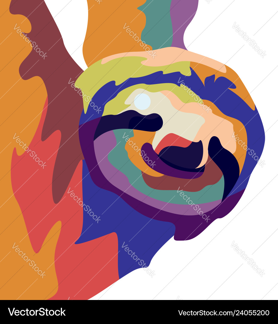 Portrait sloth on color abstract Royalty Free Vector Image