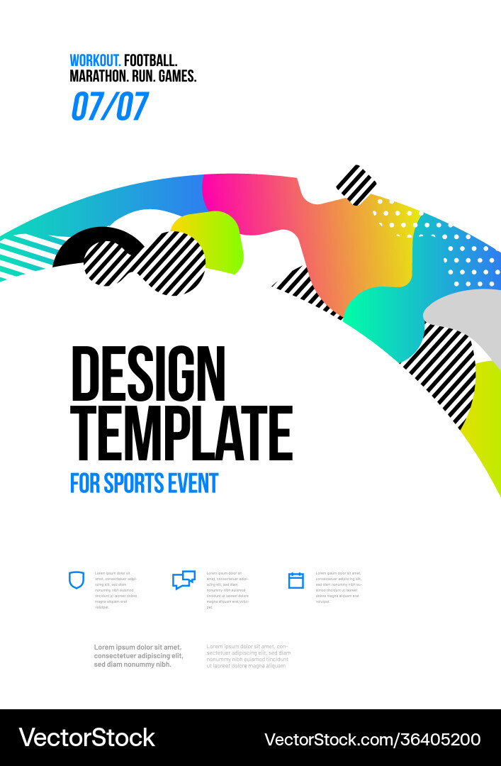 Poster template design for sport event Royalty Free Vector