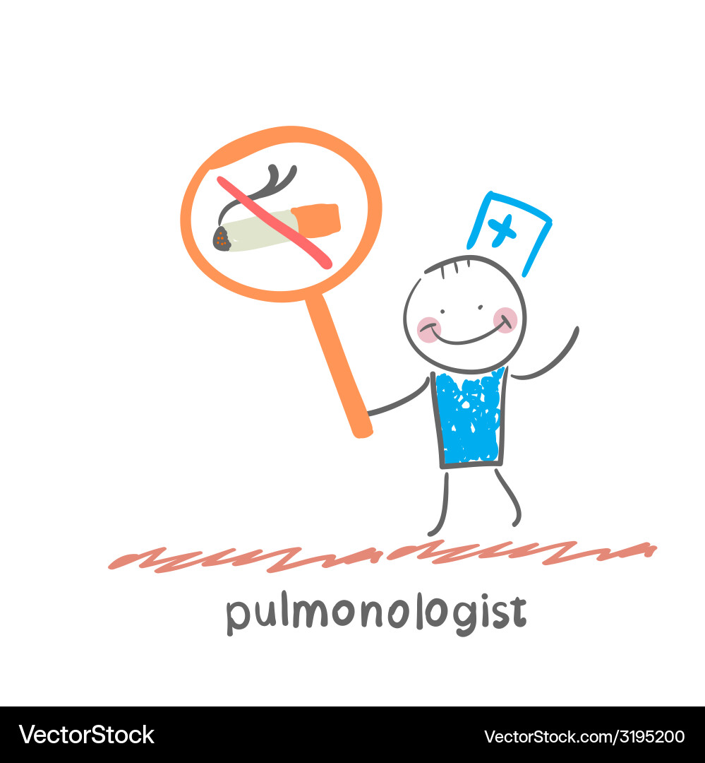 Pulmonologist holding posters with a picture Vector Image