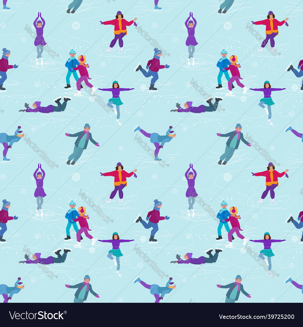 Seamless pattern with a winter plot figure Vector Image