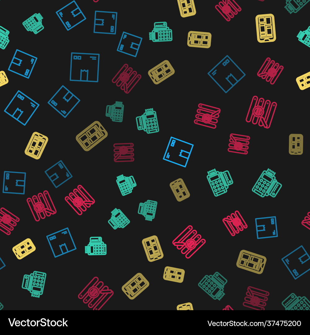 Set line cardboard box with traffic symbol pos Vector Image