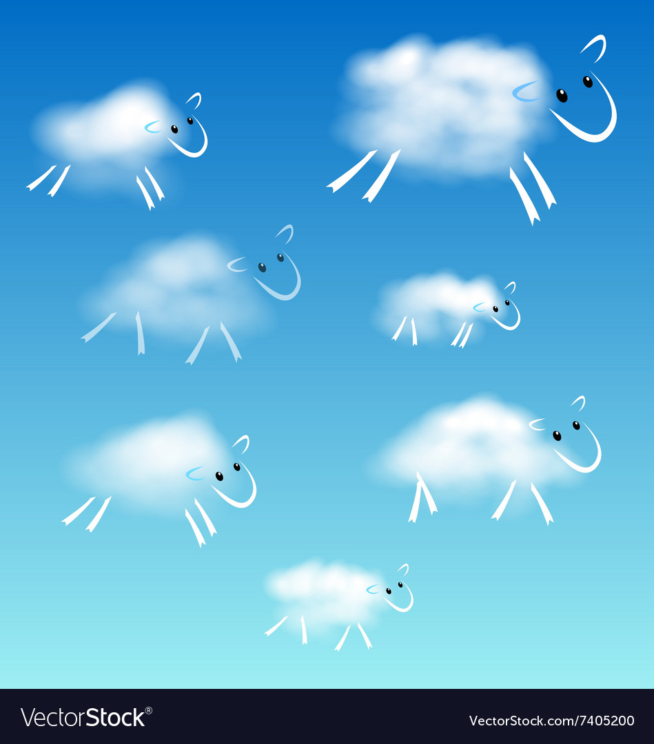 Sheep clouds Royalty Free Vector Image - VectorStock